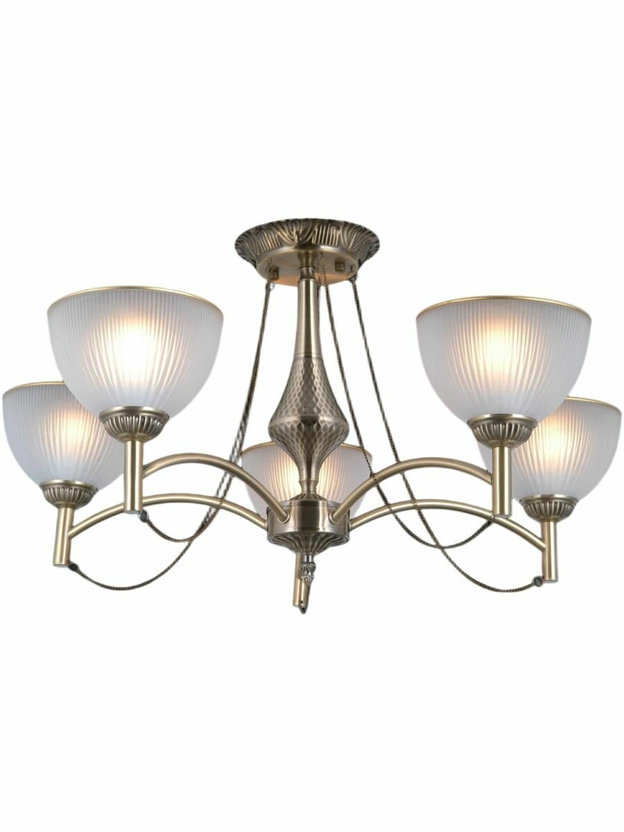 Люстра классика 5 лампочек Е27, цвет бронза.