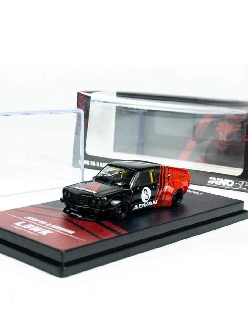 Машинка INNO 1/64 LBWK MAZDA RX3 SAVANNA ADVAN LIVERY Die-cast Alloy Car Model Collection Gift
