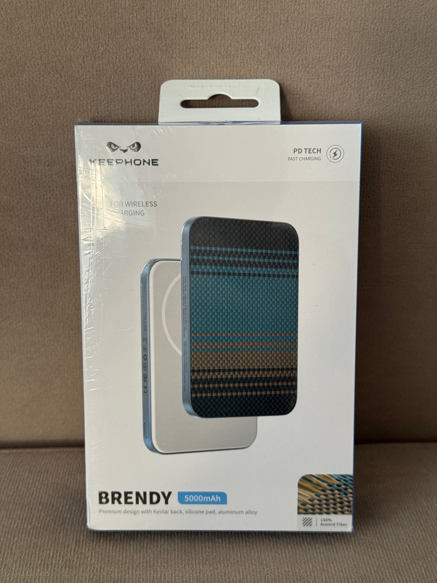 Внешний магнитный аккумулятор Keephone Brendy, цвет "Moonrise", синий, 5000 mAh