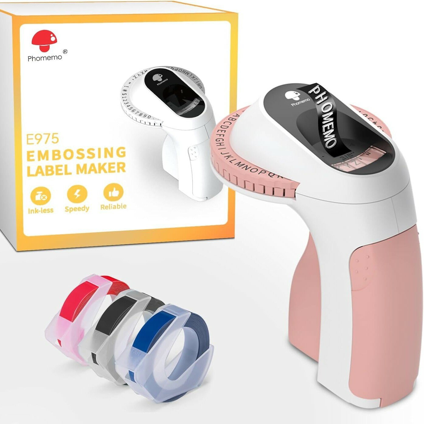 Ручной этикеточный принтер Phomemo E975 механический портативный для дома офиса и маркировки вещей