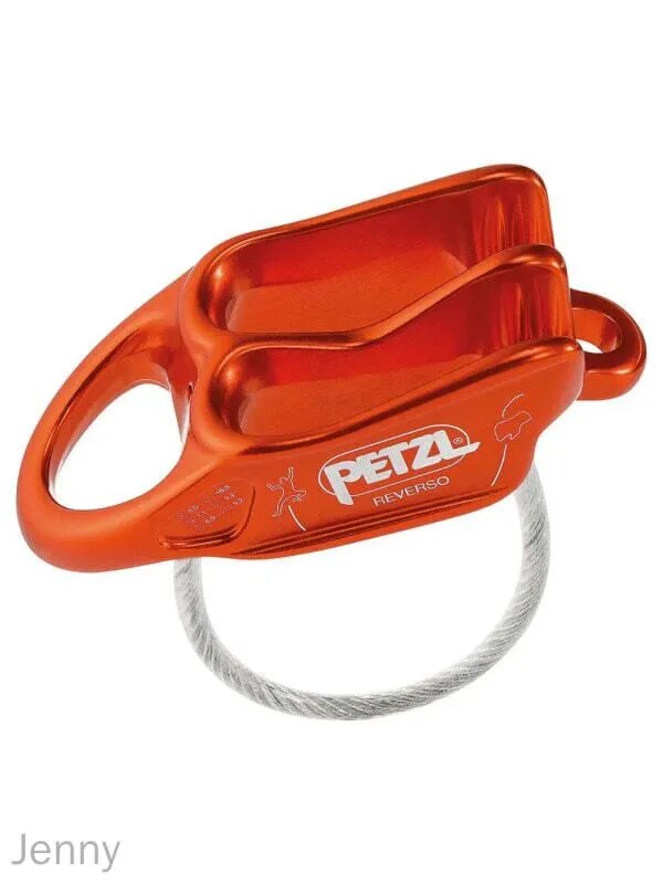 Страховочно-спусковое устройство PETZL Reverso, красный цвет для альпинизма и скалолазания