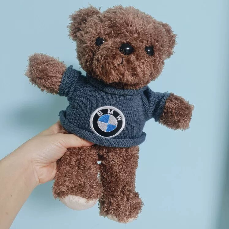 BMW темный цвет плюшевый медвежонок игрушка для салона автомобиля, милый зверек-подарок для детей и взрослых
