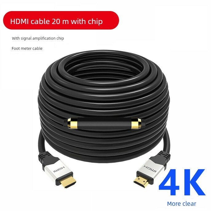 Кабель HDMI 4K Ultra HD 20 м с чипом для направленного разделения, включая 1 м адаптера