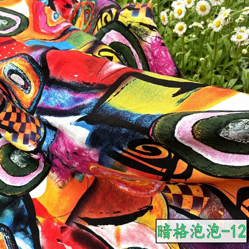 Хлопково-льняная ткань с эффектом пузырьков, летняя тонкая вискозная ткань, для платьев, чонсамов, хлопково-шелковая