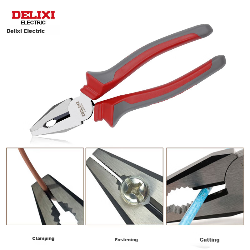 DELIXI Стальные кусачки для провода 8 дюймов 200 мм электрические тигровые плоскогубцы Стиль：Кусачки, 8 дюймов, 200 мм