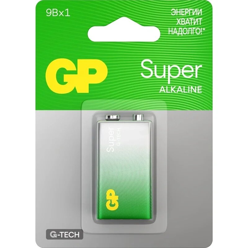 Батарейка GP Super 6LR61/Крона 9V/1604A (1604A-5CR1/1604AA21-5CRSBC1) бл/1, 2355706