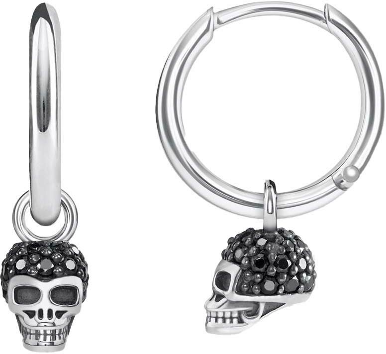 Серьги конго, с подвесками, серебро, 925 проба, чернение, фианит