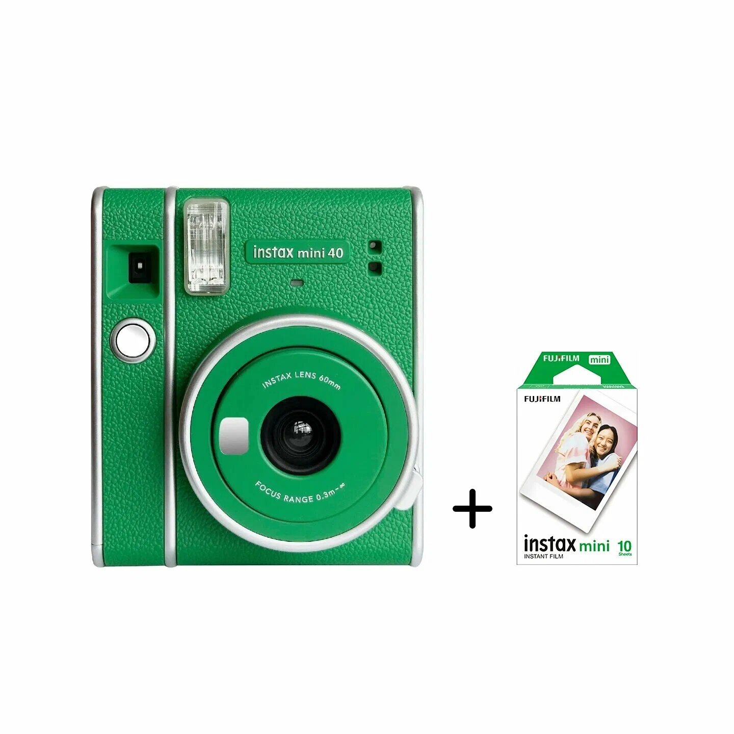 Fujifilm Instax Mini 40 Зеленый(Содержит 10 листов фотобумаги), Фотоаппарат моментальной печати Fujifilm Instax mini 40