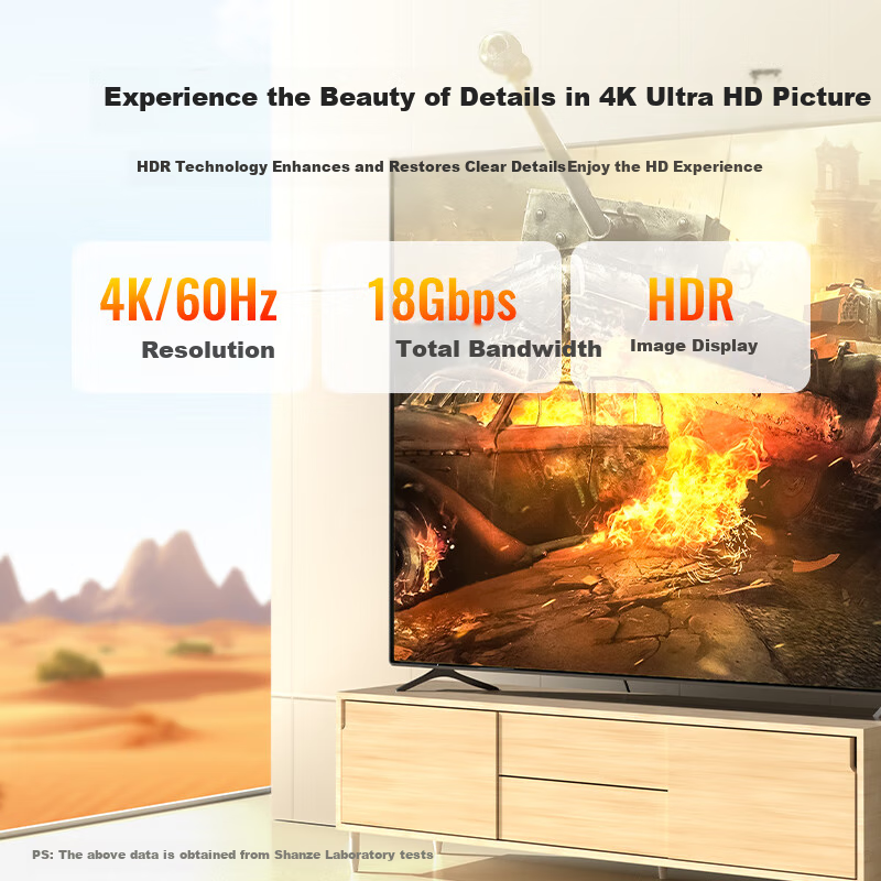 SAMZHE 4K HDMI кабель 5 м двойная экранировка для ноутбука монитора проектора телевизора Версия：5 мМодель：4K цинковый