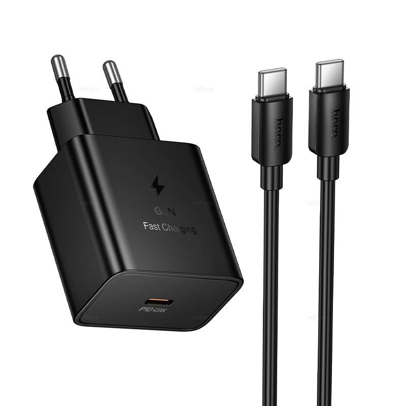 Сетевое зарядное устройство HOCO Star N77, Type-C, 45 W, GaN, черный
