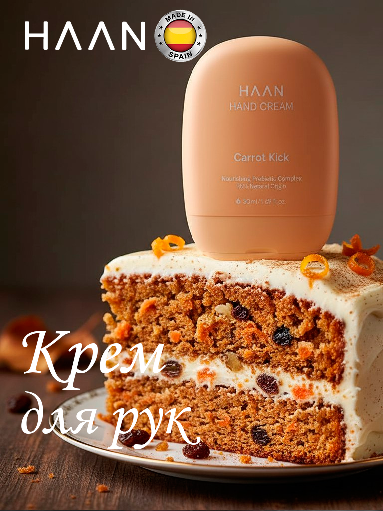HAAN Крем для рук с пребиотиками "Морковный кекс" / Hand Cream Carrot Kick, 50 мл