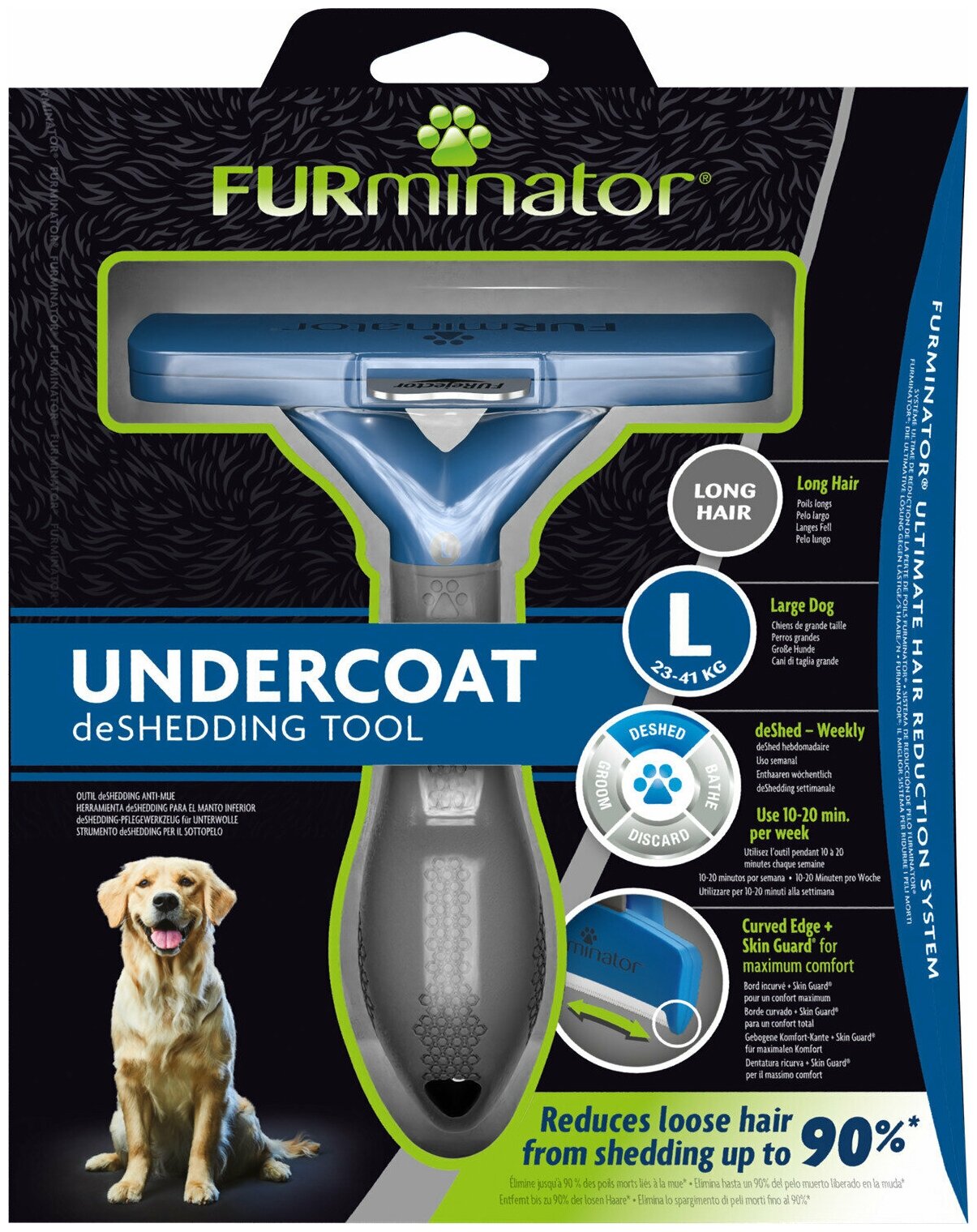FURminator Фурминатор L для крупных собак с длинной шерстью 141136