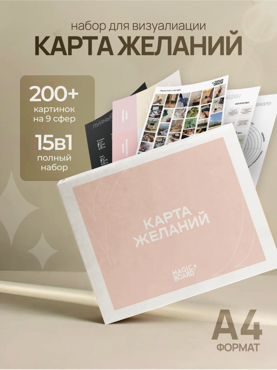 Карта Желаний женская на 2026-2027 год, полный набор с картинками