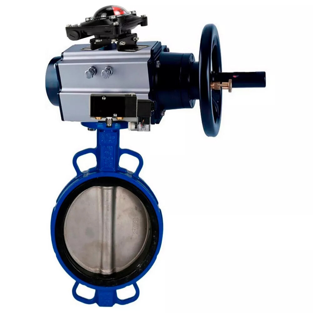 Затвор DN.ru GGG50-GGG40-EPDM Ду150 Ру16, с пн. прив. DA-105-1, пн. распр. PND1-T08-220VAC NAMUR, БКВ LSB-410