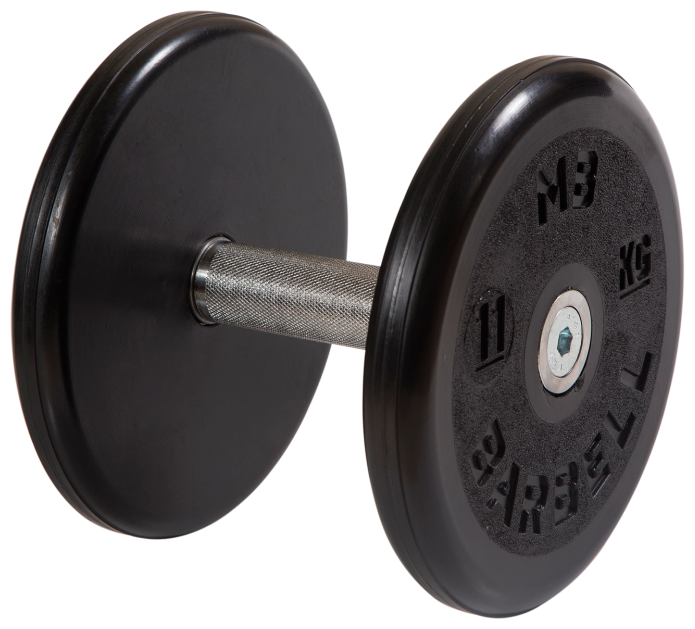 Гантель MB Barbell "классик" с вращающейся ручкой хром 11 кг