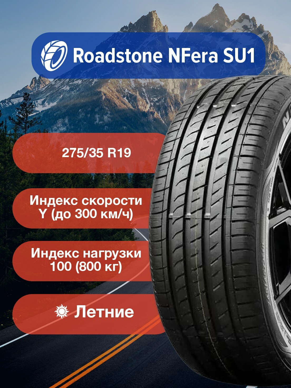 Легковые Летние Шины Roadstone NFera SU1 275/35 R19 100Y-R14026 для легковых автомобилей и кроссоверов