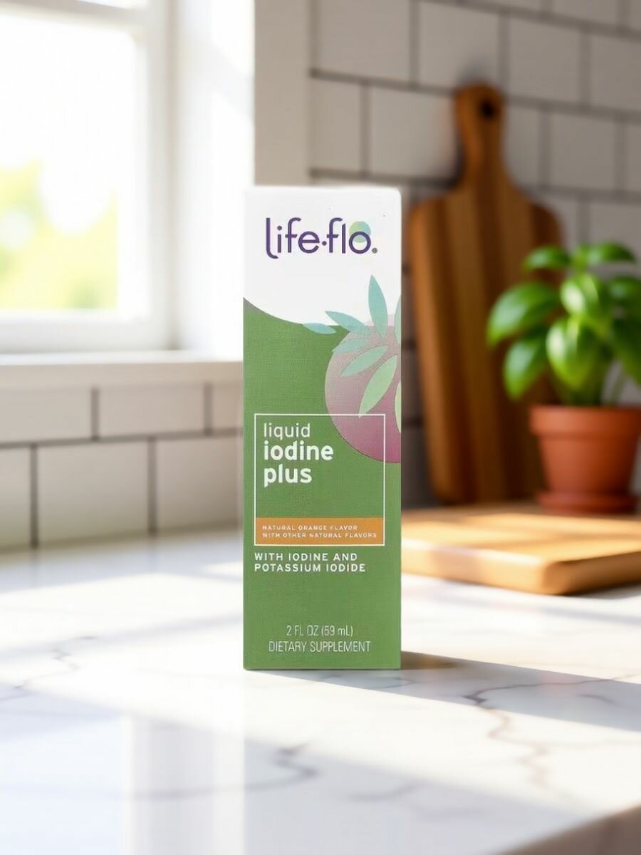 Life-flo, жидкий йод плюс, натуральный апельсиновый вкус, 59 мл