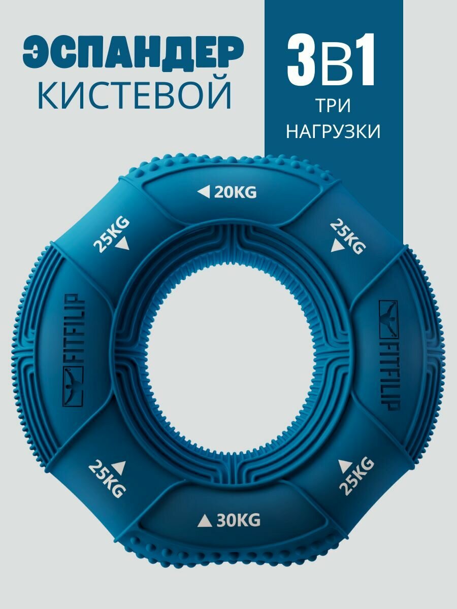 Эспандер кистевой тройной 20-25-30 кг круглый для рук кольцо тройной эспандер кольцо для рук кистевой тренажер