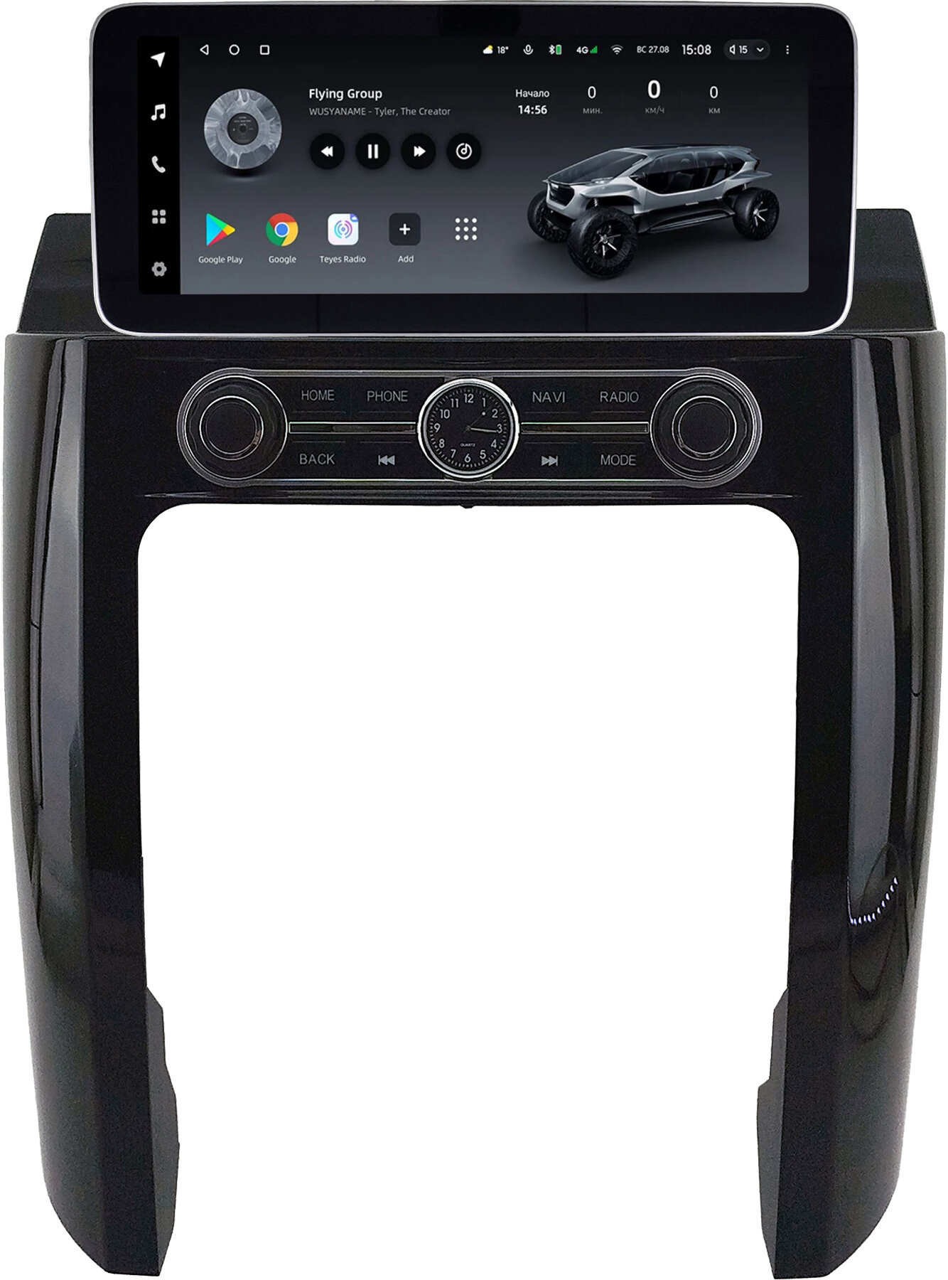 Штатная магнитола Land Rover Discovery 3 2004-2009 (черная, глянцевая) 12.3 дюйма Teyes LUX ONE (Round Corner) 6/128 RM-0969 Android 10 (4G-SIM, 6/128