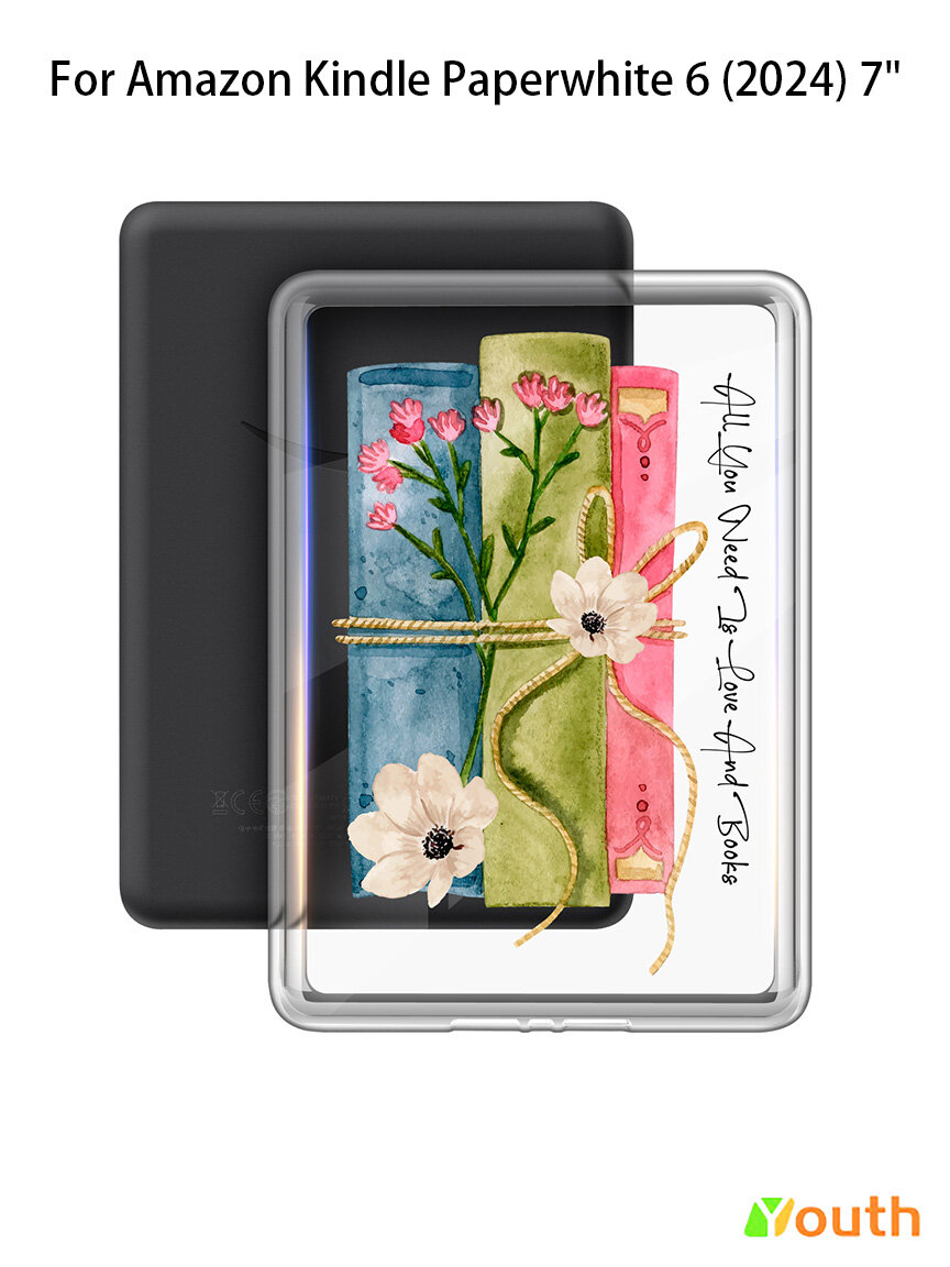 Чехол для Amazon Kindle Paperwhite 12 Gen (7", 2024)/Kindle Colorsoft (7", 2024), SA568B/SA569P/SA59CP, прозрачный, с рисунком