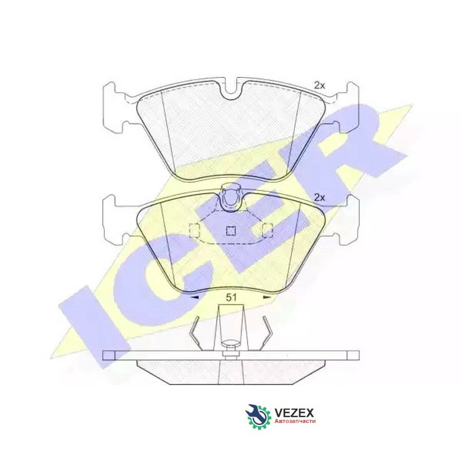 ICER 181296 181296 колодки дисковые передние !\ BMW E39 2.0i-2.8i/2.5TDi 96>/3.5i/3.0D 98-00