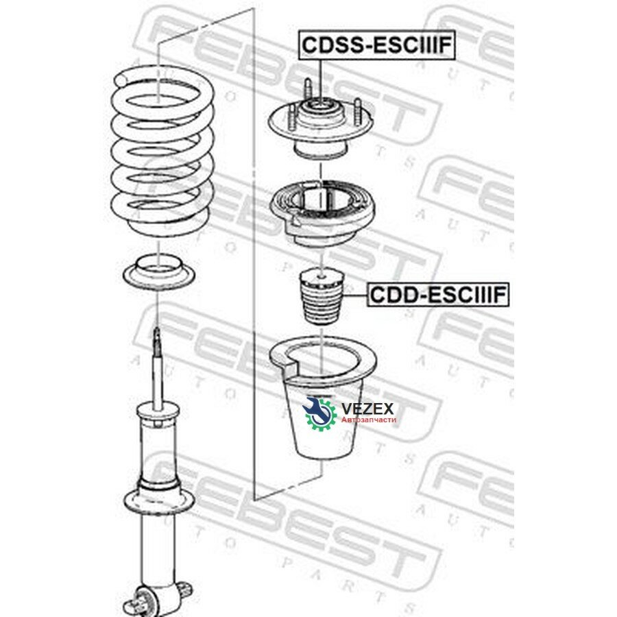 FEBEST CDDESCIIIF отбойник амортизатора переднего!\ Cadillac Escalade 4WD 97-17