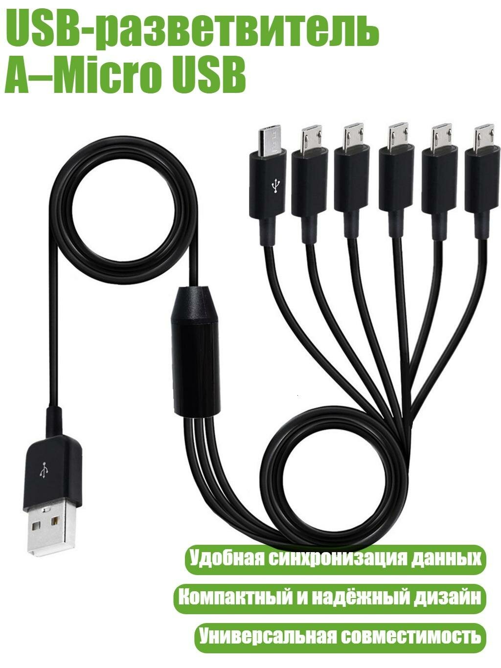 USB-разветвитель A–Micro USB, 1.5m