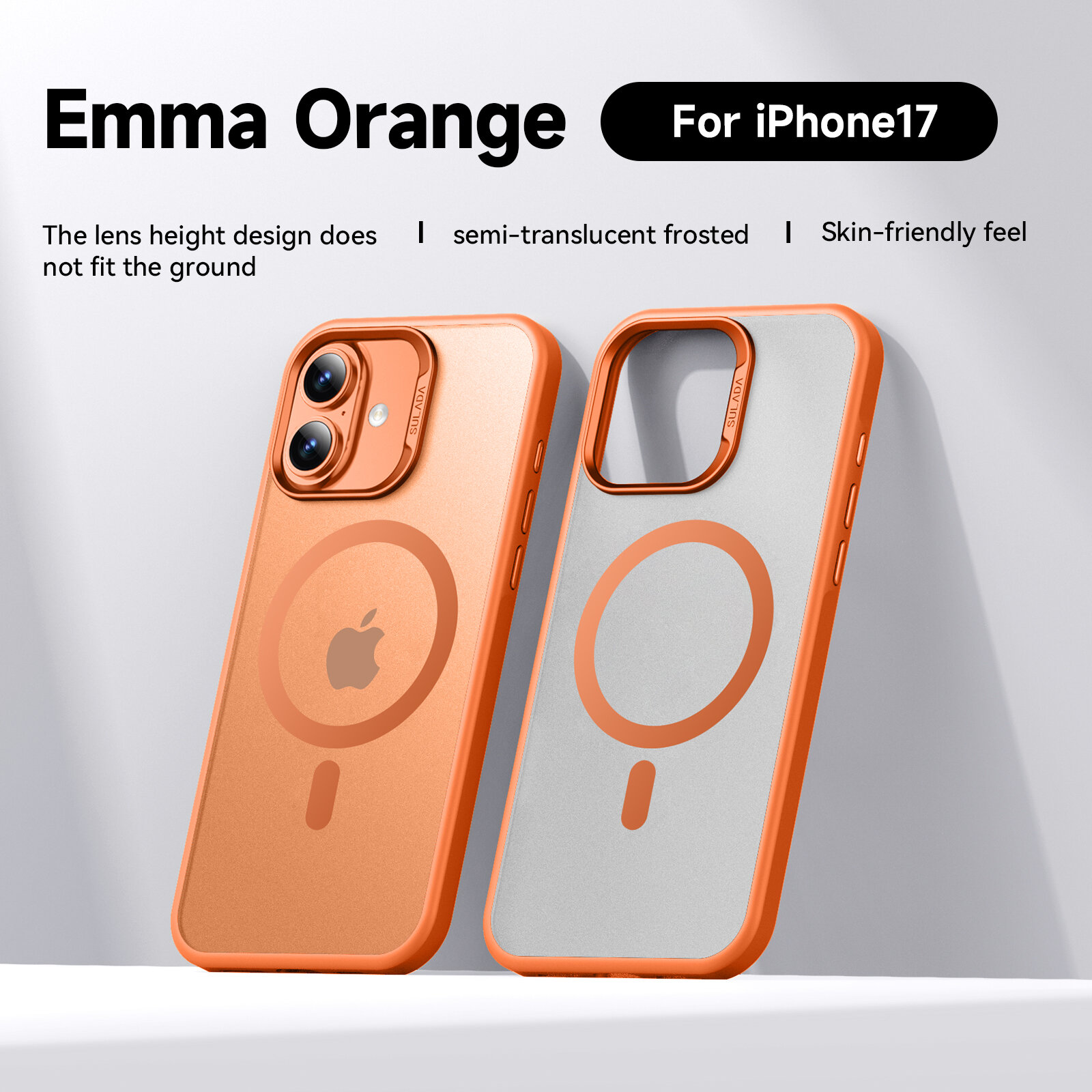 Чехол для Apple iPhone 17 / Айфон 17, soft touch, чехол-кардиомонитор, поликарбонат (PC), защита камеры, ударопрочный, усиленные углы, Apple, Apple iPhone 17, orange,