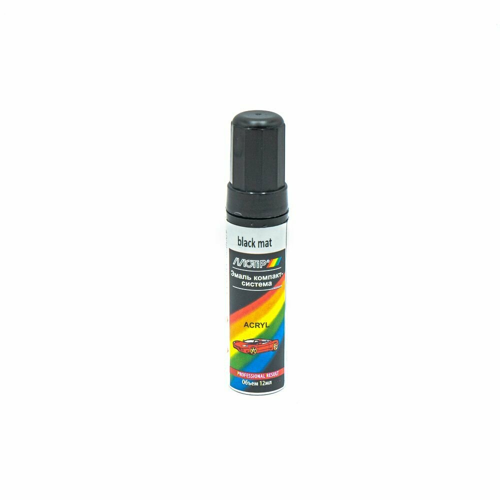 Краска акриловая с кисточкой черная матовая 12 мл. black mat 12 ml. Motip black mat 12ml