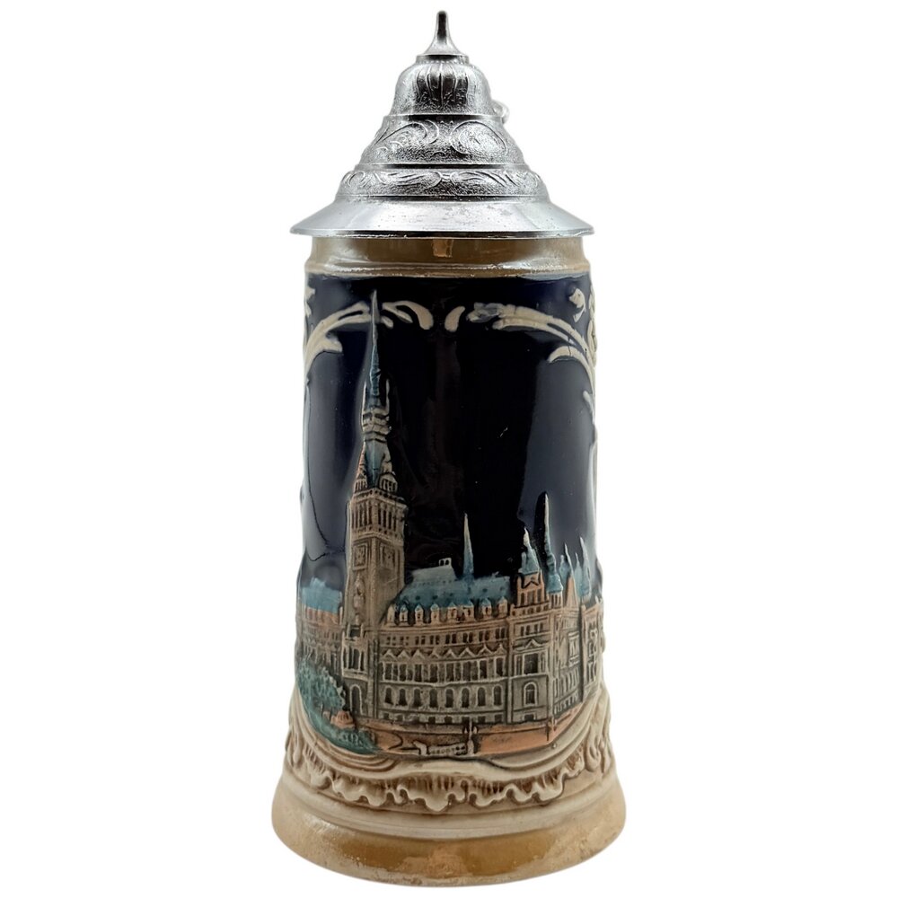 Пивная кружка "Gruss aus Bamberg Привет из Бамберга" с крышкой, 0.20 л, 1970-1980 гг, DBGM, Германия