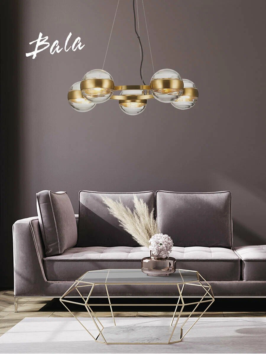 Подвесная люстра ST Luce BALA SL1156.303.05, металл, стекло, латунь