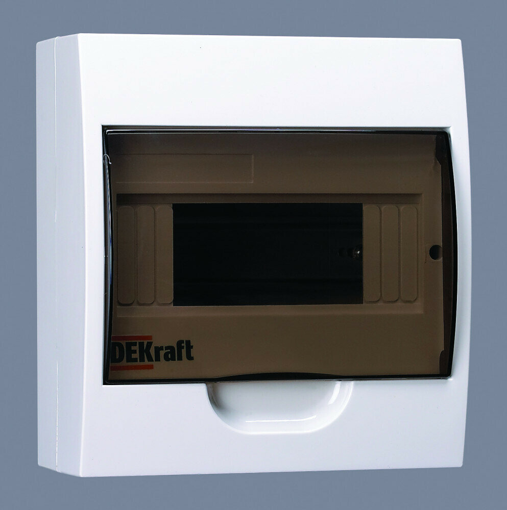 Корпус пластиковый DEKraft ЩРН-П-8, навесной, 8 модулей, степень защиты IP41