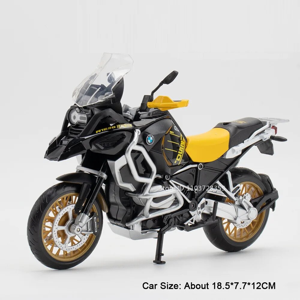 Модель мотоцикла BMW R1250 GS, черный, 1:12