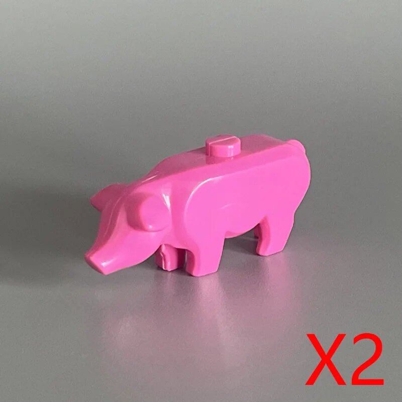 Розовый Lego свинья F4-1-3, 2 шт.