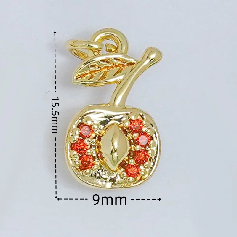 Подвеска яблоко, 15.5мм, Цвет: DZ5230-Gold