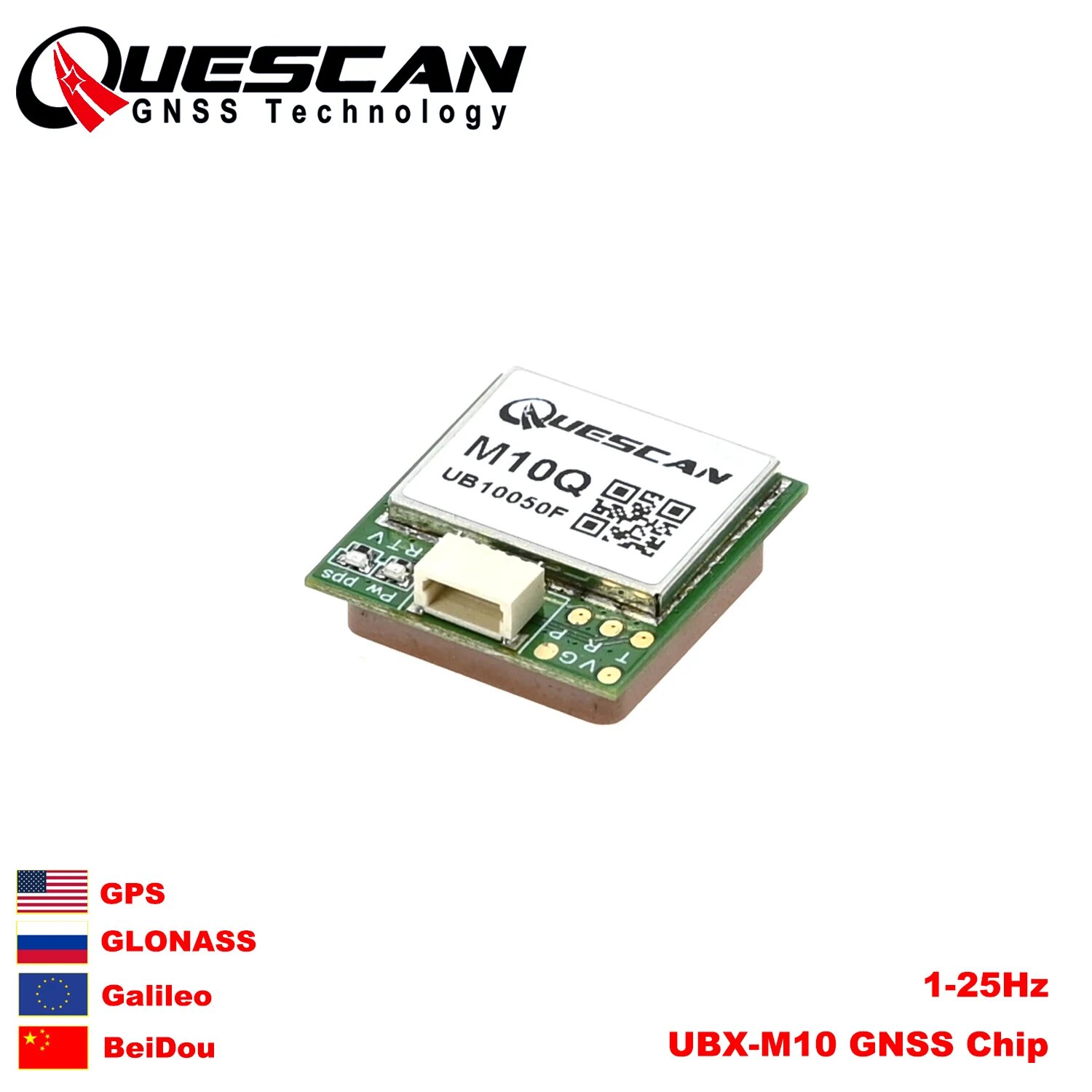Модуль GPS/гнсс QUESCAN M10Q для FPV-дронов, приемник GPS Galileo BeiDou GLONASS, протоколы INAV AP PIX BF RC Airplane GPS NMEA UBX