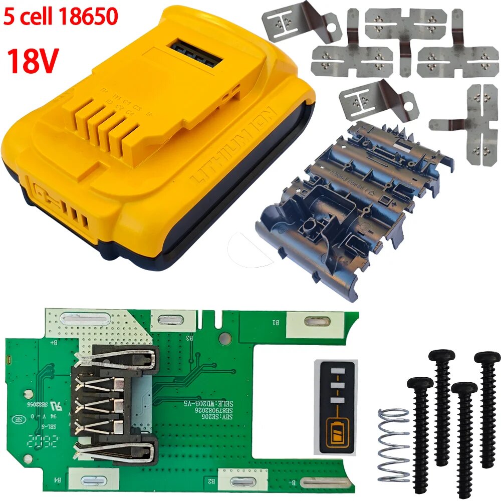 Корпус для аккумуляторов 18650 DeWalt 18В, 3Ah sticker