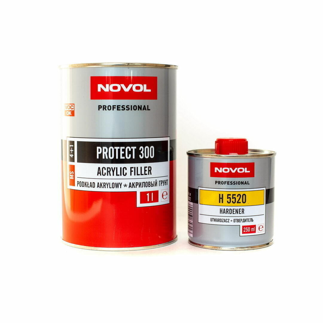 Грунт NOVOL MS PROTECT 300 акриловый, серый (комплект), уп. 1л+0,25л.