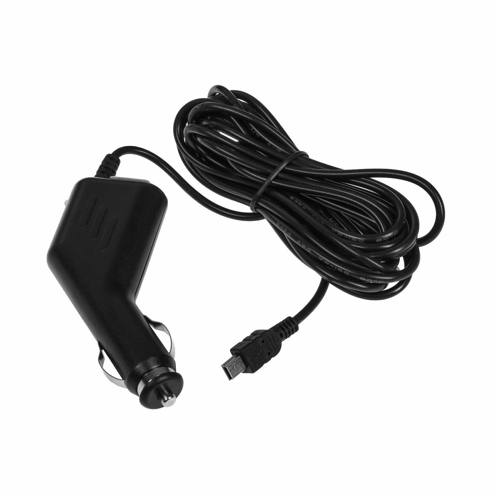 Зарядное устройство, Mini USB, 2А, 3.2 м, цвет: чёрный, размер упаковки: 7 x 2.5 x 12 см.