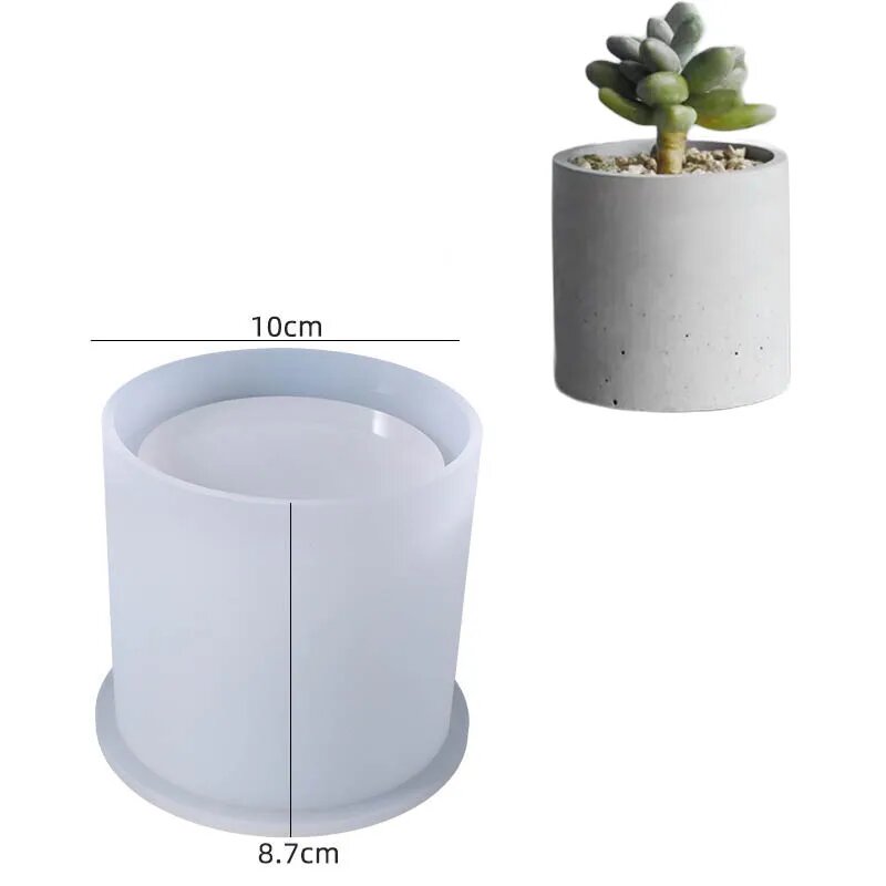 Белый силиконовый горшок для цветов, форма Round Pot mold