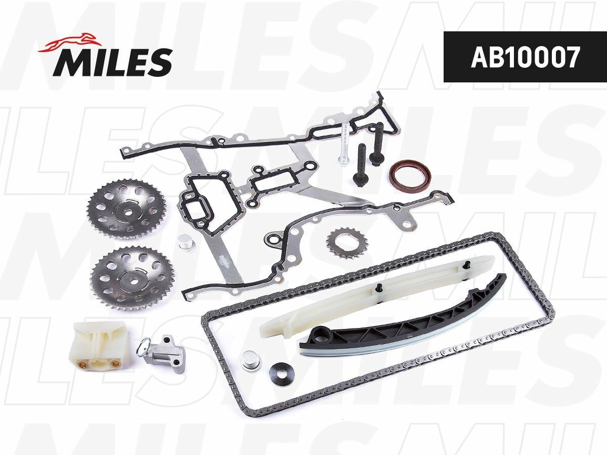 Комплект цепи ГРМ OPEL 1.0-1.4 96- co звездочками, MILES AB10007