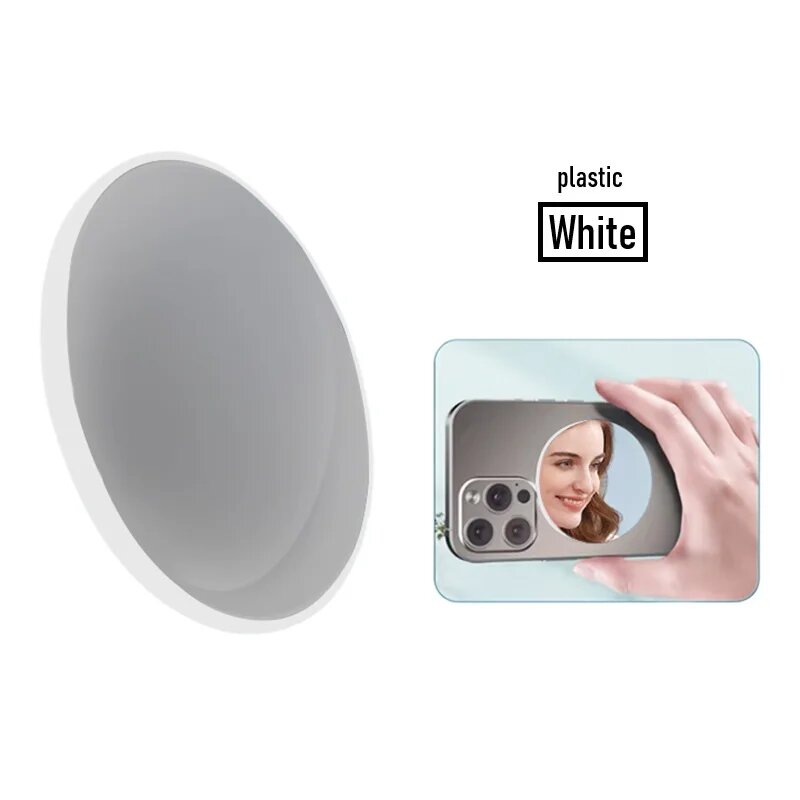 Магнитное зеркало для селфи Metal plastics white