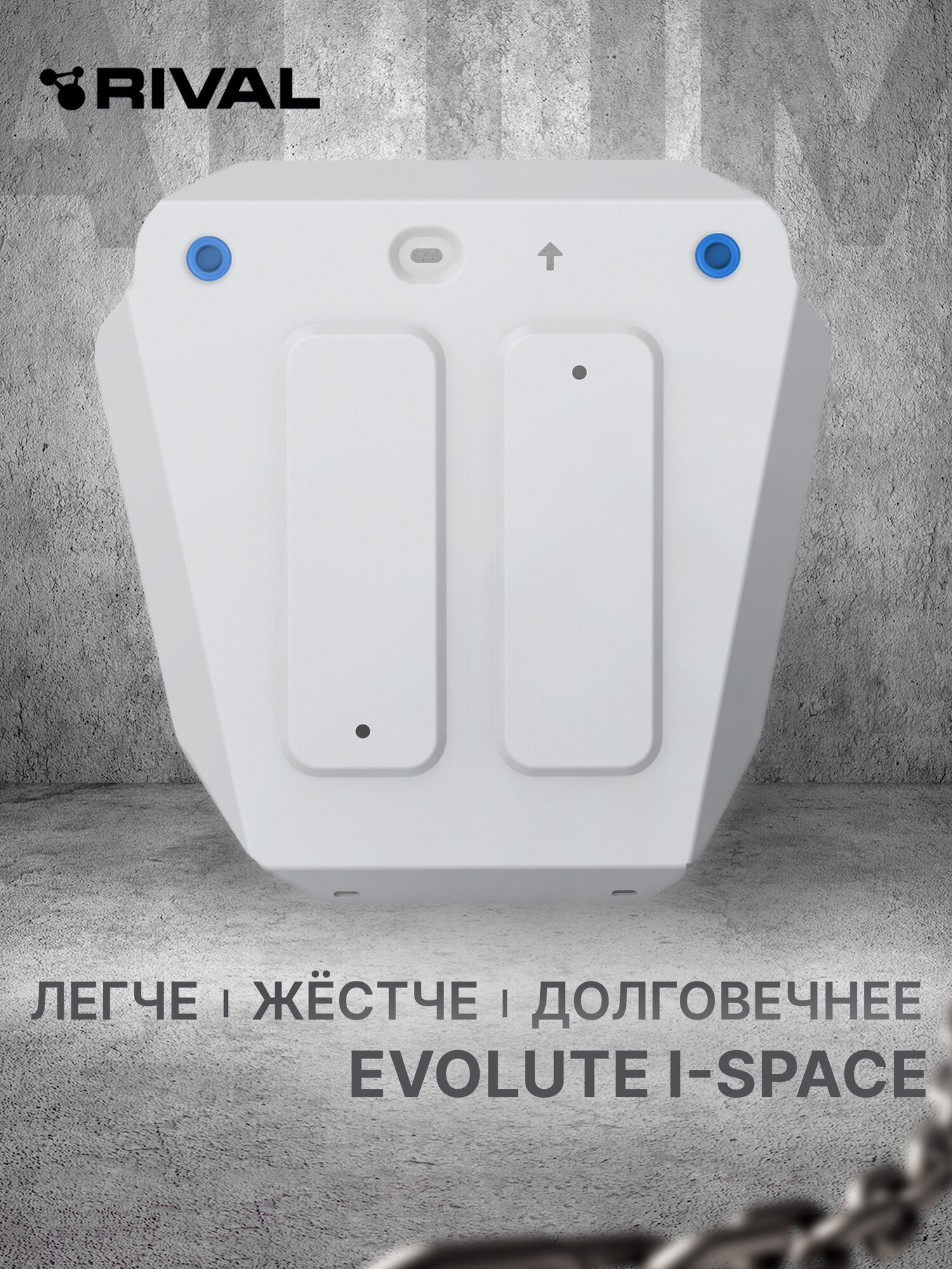 Защита заднего электродвигателя Rival для Evolute i-Space I поколение рестайлинг 2025-н. в, алюминий, с крепежом