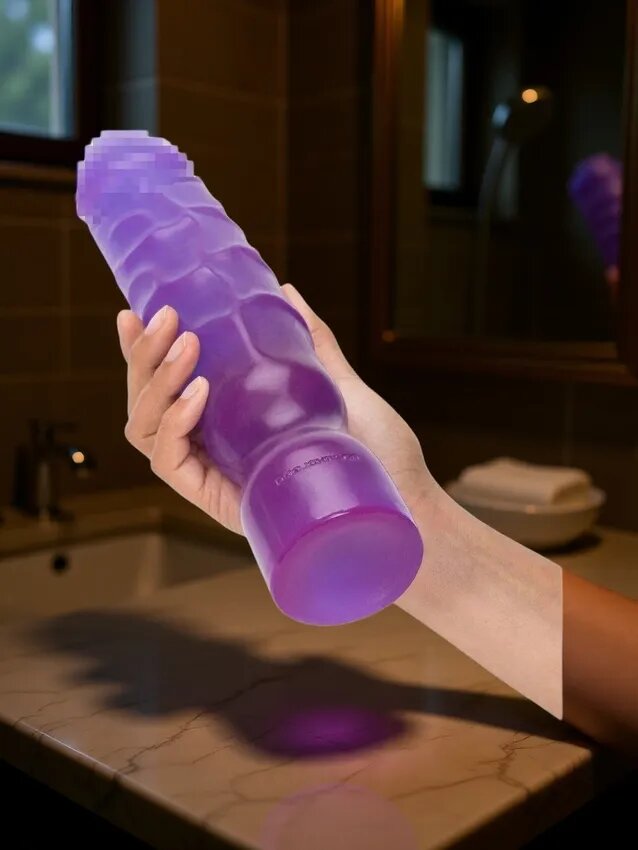 Фиолетовый фаллоимитатор Big Boy Dong Crystal Purple Jellie - 29,5 см.