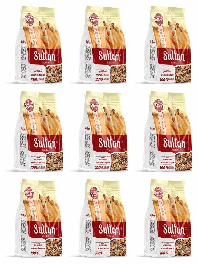 Sultan Premium Полнорационный корм для хомяков, 400 гр, 9 уп