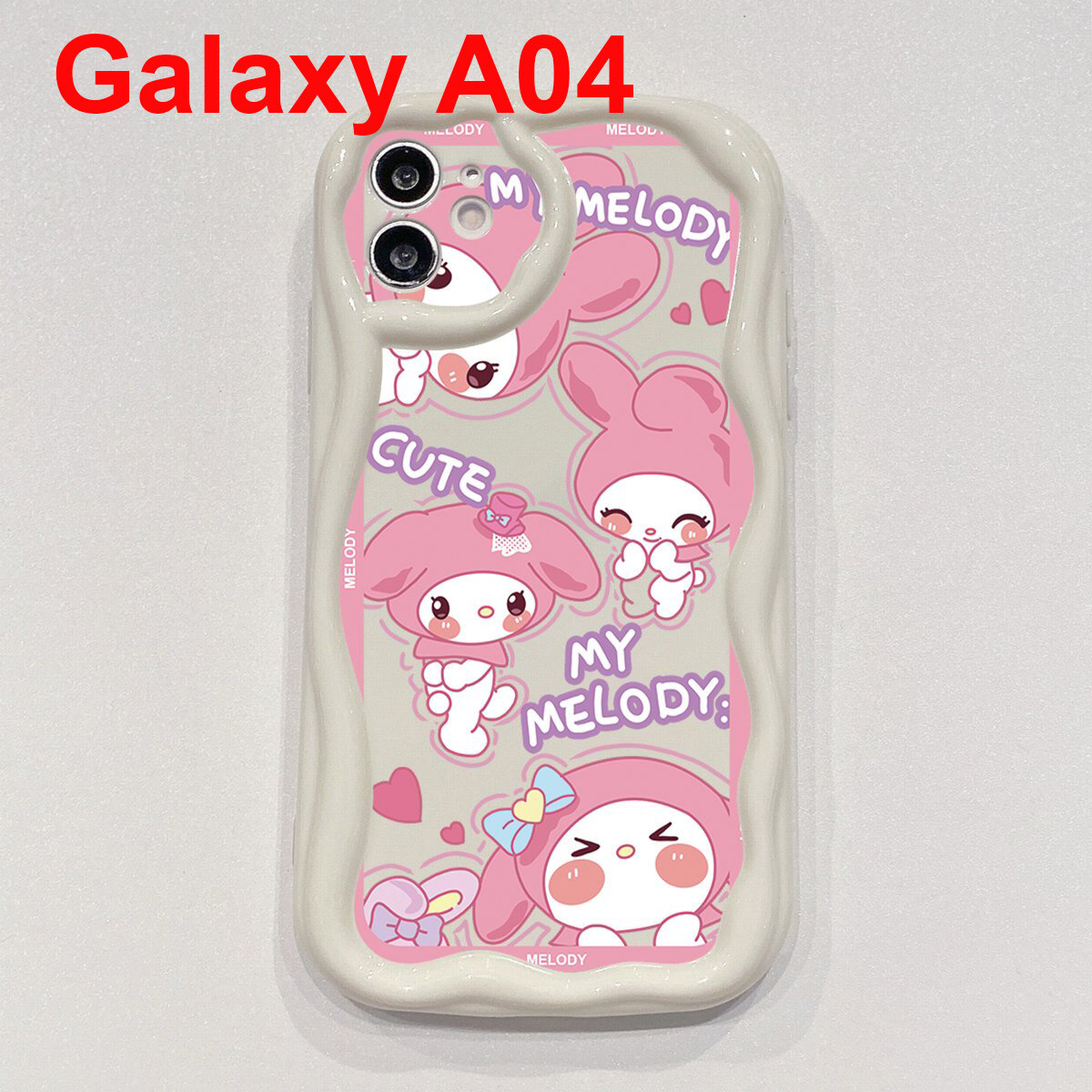 Чехол для Galaxy A04 неправильной формы с принтом Куроми и Мелоди. Мягкий чехол для телефона.