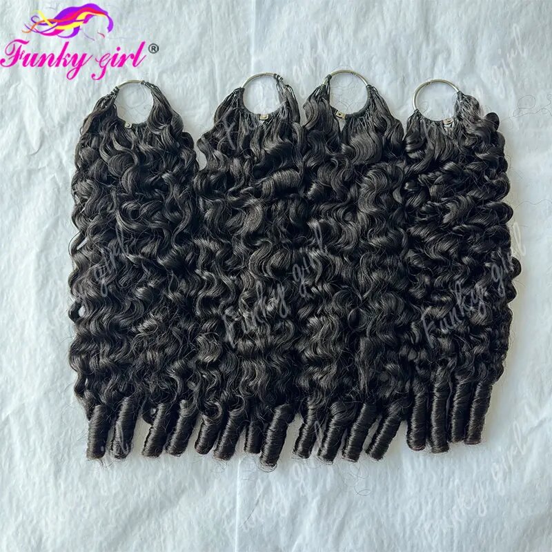 Наращивание волос Funky Girl 12A Burmese Curly Feather 20 дюймов, 5Pcs 300g