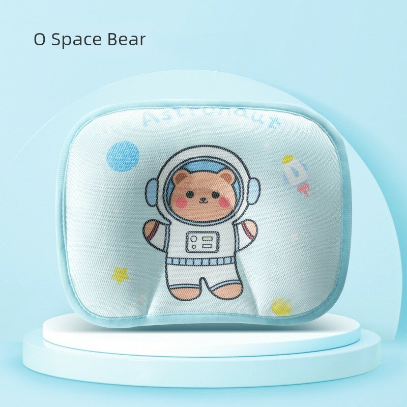 Съемная подушка из льняной ткани с космическим медведем, подходит для младенцев 0-12 месяцев, 50x25x1 см