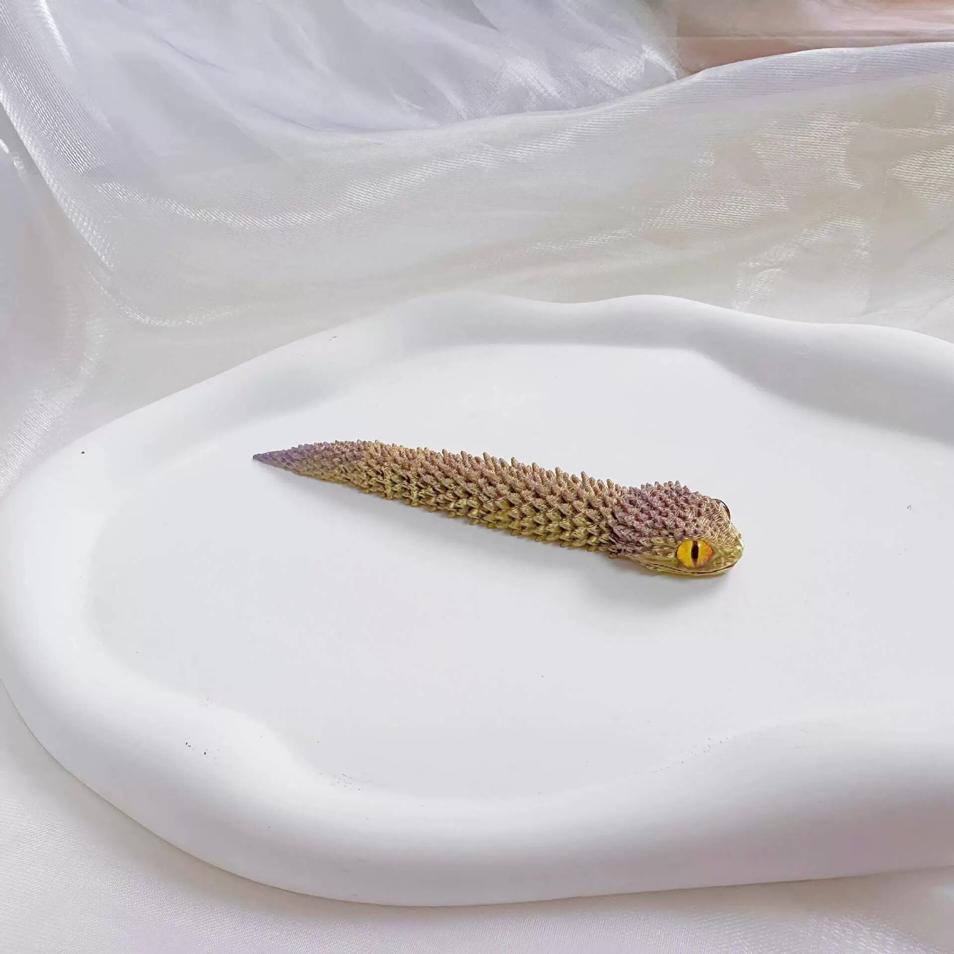 13 см 3D-печатная модель змеи-випера с артикулированными суставами, фиолетово-золотой цвет для детской комнаты,