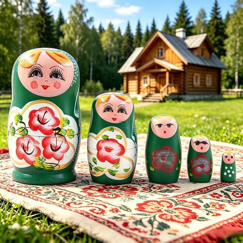 Матрешка из дерева 5 уровней, ручная роспись, народный стиль, игрушка для детей, сувенир